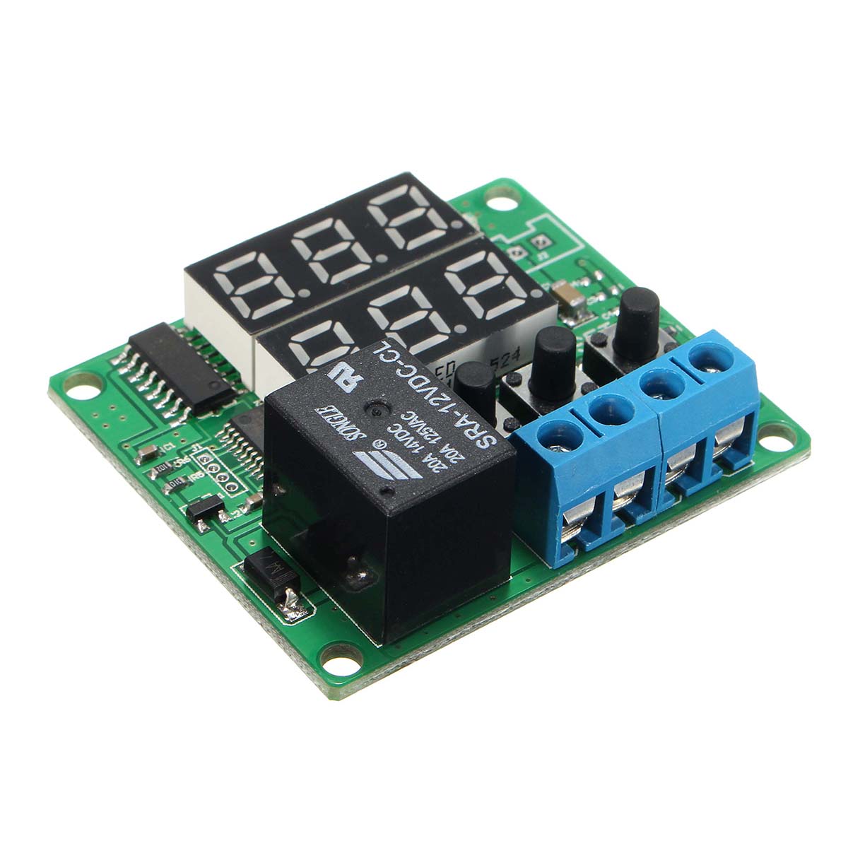 DC12V Double Digital LED Cycle Timing Delay Time Timer Relay Module ...