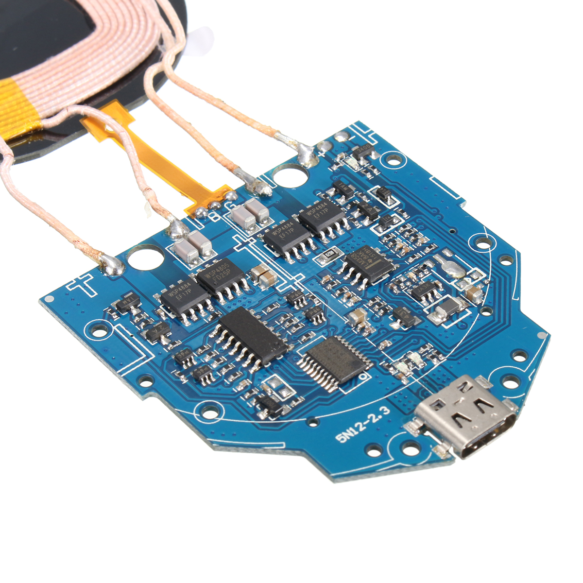 9V 1-2A Type C Port Qi Wireless Charger PCBA Circuit Board 2 Coil ...